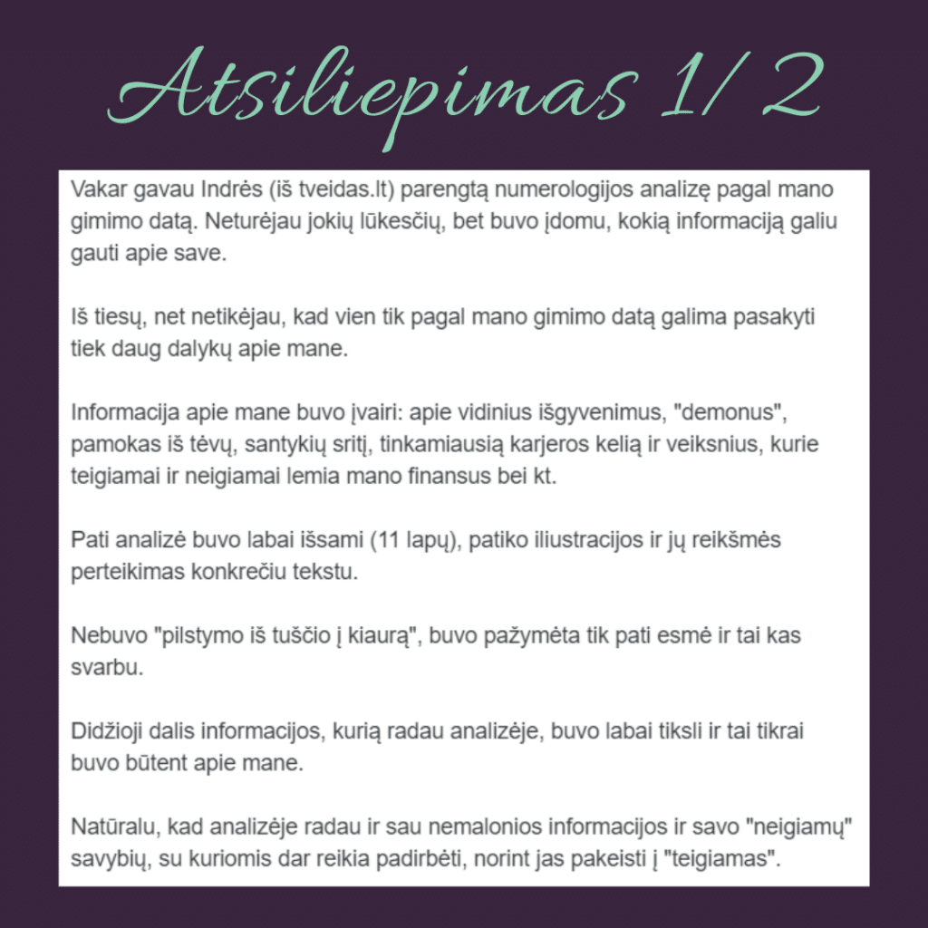 Likimo Matricos Analizė - Tveidas.lt